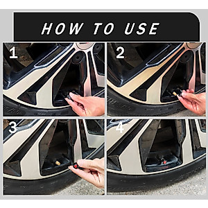 Ajxn 4 Pack Skull Car Wheel Tire Valve Stem Caps Airtight Dust Proof Covers Universal Tire Air Valve Caps, Trucks, Bicycles, Car Accessories for Men and Women Red