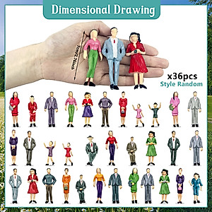 XIPEGPA People Figurines Mini Trains Architectural 1:25 Scale People Painted Figures Plastic People Small Dollhouse People Standing and Seat for Miniature Scenes