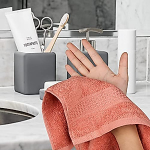 Chiicol Washcloths for Body and Face - Absorbent Bath Towels Bulk Set, 100% Cotton Hotel Towels for Bathroom in Bulk. Durable,Soft Bath Rags, Wash Rag (Multicolor, Pack of 12)