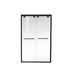 Elegant Kitchen and Bath SD303-4876MBK Semi-Frameless Shower Door 48 x 76 Matte Black