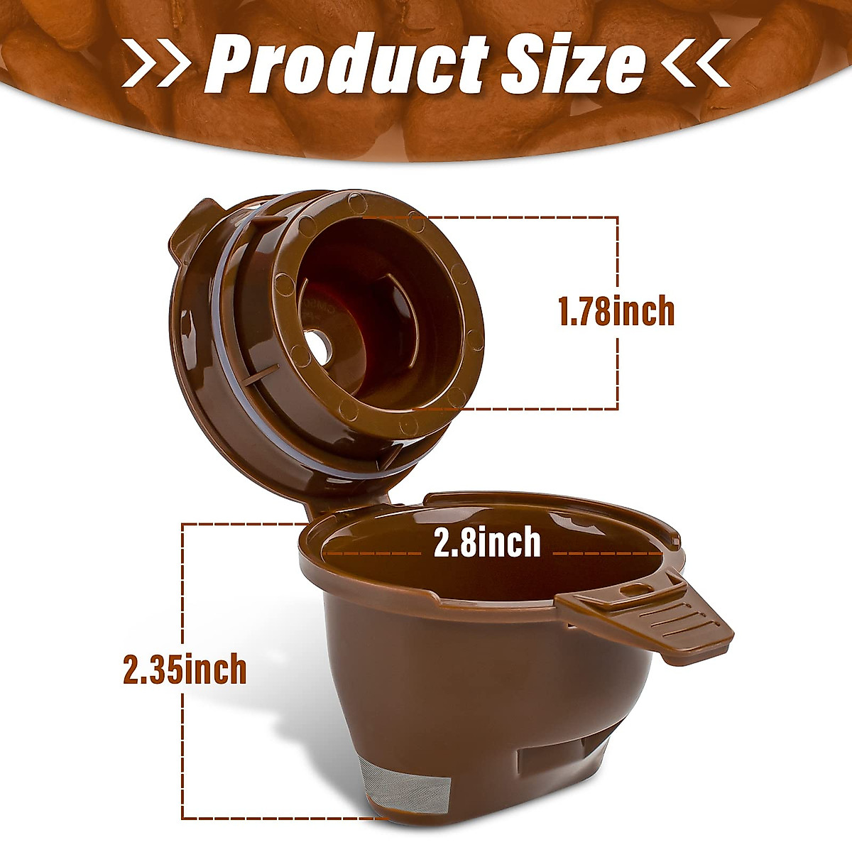 Single Serving Ground Coffee Brew Filter/Holder Basket for Hamilton beach flexbrew replacement parts 49957 49974 49976 49979 49957 49954 49947 49940 49950 49966 49968 Reusable coffee filter Brown (2)