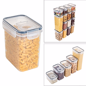 Llazsybz Airtight Clear Storage Containers, Transparent Fresh Keeping Storage Containers with Lids, Pantry Stackable Storage Organizer Keeping Box, 1.6L