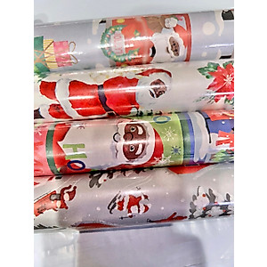 TDST 3 rolls of African-American Santa Wrapping Paper, 40-in. x 20-ft. Rolls