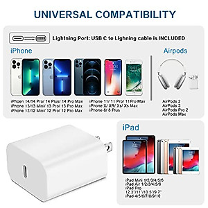 iPhone Charger Fast Charging,[Apple MFi Certified] Apple Charger iPhone Super Quick 2Pack 6FT Type-C to Lightning Cable USB C Wall Charger Plug Adapter for iPhone 14 13 12 11/14Pro Max/13Pro/XS/XR/SE
