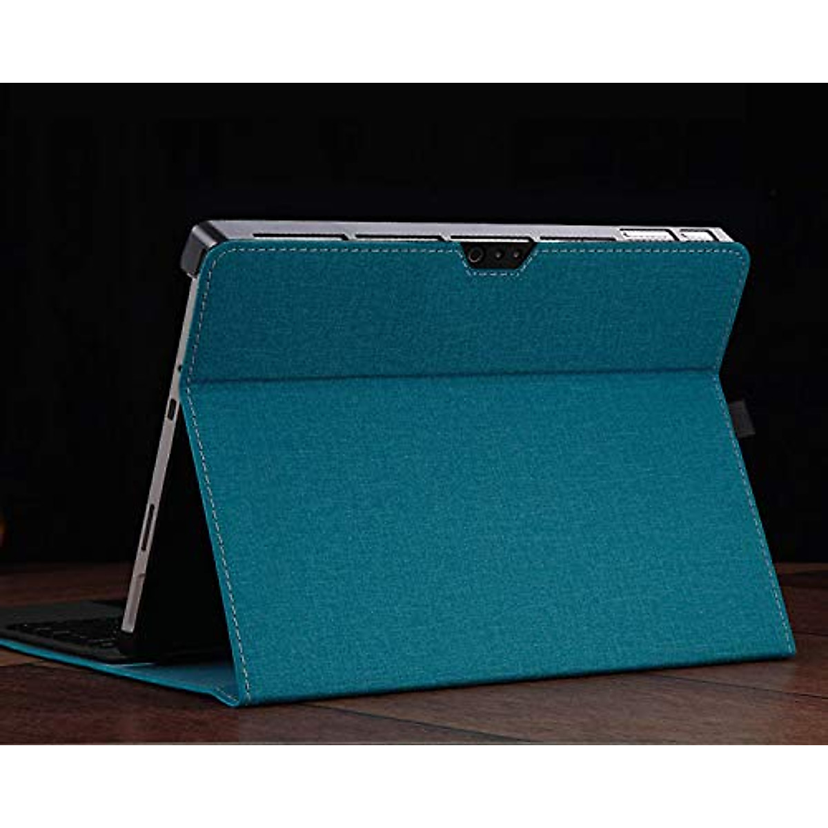 Protective Case for Microsoft Surface Pro 7 / Pro 6 / Pro 5 / Pro 4 with Pen Holder, Multiple Angle Polyester Slim Light Shell Cover,Compatible with Type Cover Keyboard (12.3 inch, Grey Cobalt Blue)