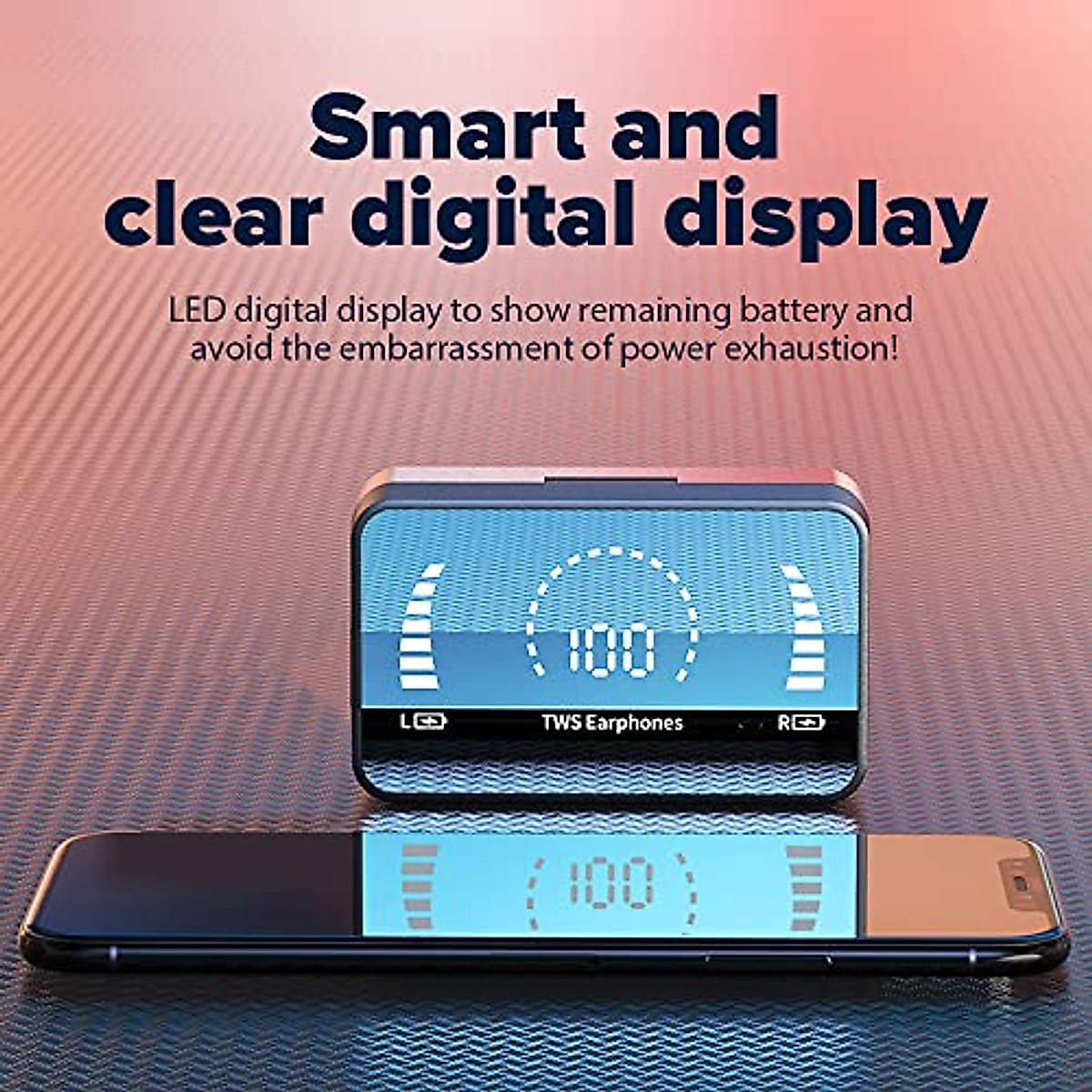 H3S Bluetooth 5.0 Wireless Earbuds IPX7 Waterproof TWS 9D HiFi Stereo Headphones in Ear Built in Mic Headset with 3500mAh Power Bank Mirror