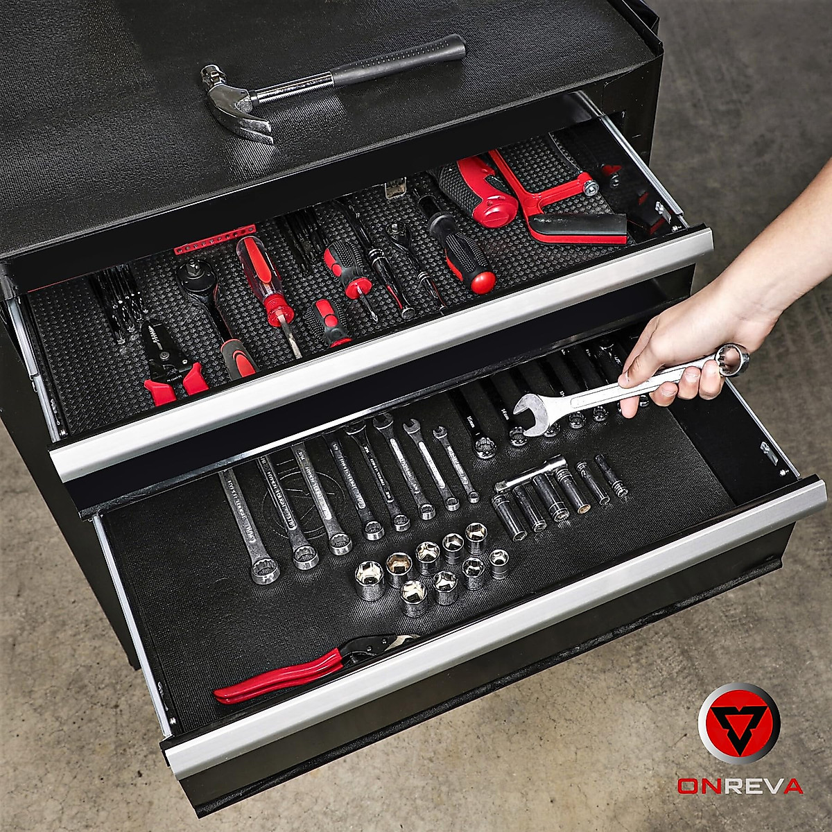 Tool Box Liner 24 inch Wide x 24 ft Large, Thick Heavy Duty Toolbox Drawer Liners, Rolling Tool Chest Liner Foam, Shelf Rubber Mat, Non-Slip Organizer Liner for Cabinet, Workbench