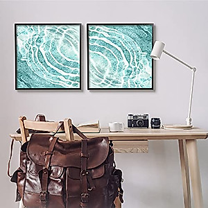 Stupell Industries Calm Blue Water Ripples Clear Tropical Lake, Designed by Maggie Olsen Black Framed Wall Art, 2pc, Each 24 x 24