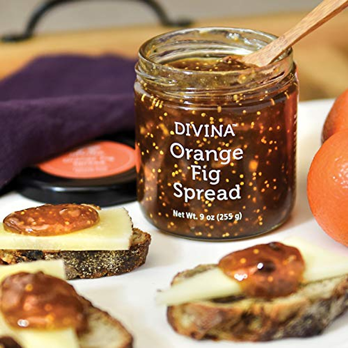 Divina Orange Fig Spread Jam, 9 Ounce