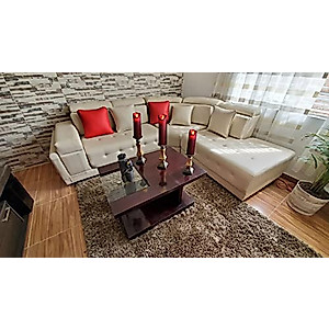 Kitch Aroma Burgundy Red Glitter Flickering Flameless Candles Set of 5(H 5"/5.5"/6"/7"/8" xD 2.2") Christmas Red Powder Candle Fllickering Flameless Candles Home Decor