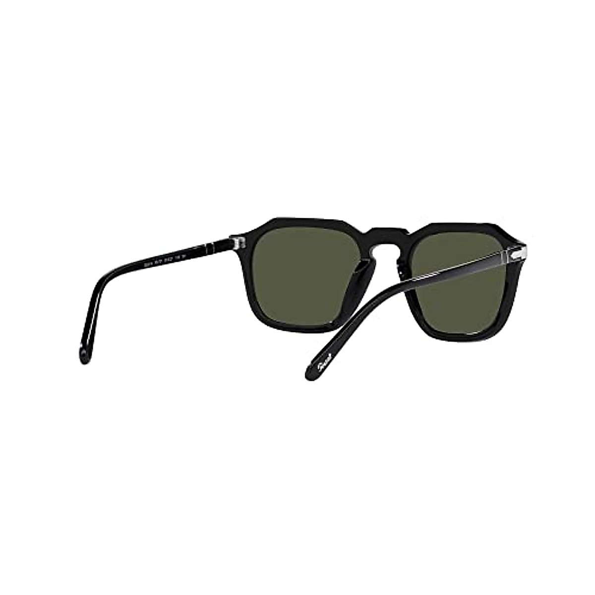 Persol PO3292S Square Sunglasses, Black/Green, 50 mm
