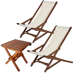 BYER OF MAINE, Pangean Tailgate Bundle, Small Table and Glider Chair, Natural