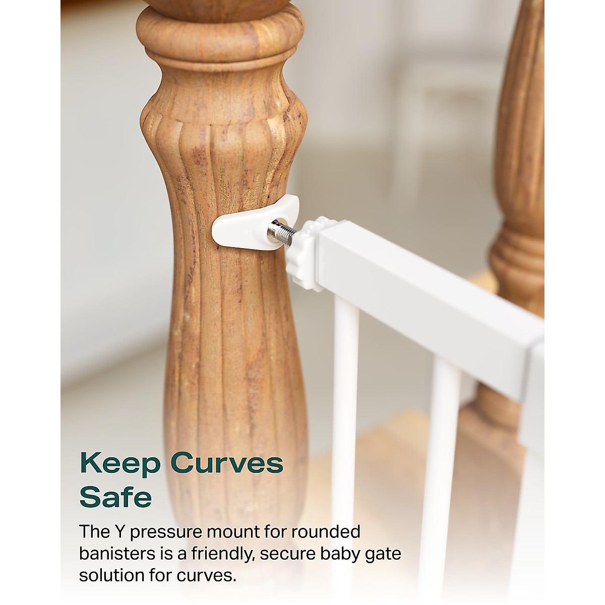 Cumbor 29.7"-40.6" Baby Gate for Stairs, Dog Gate for Doorways, Pressure Mounted Self Closing Pet Gates for Dogs Indoor, Durable Safety Child Gate with Easy Walk Thru Door, Mom's Choice Awards Winner