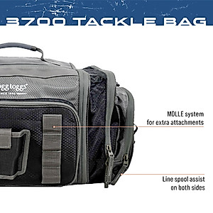 FROGG TOGGS Heavy Duty Fishing Tackle Duffle Bag, Includes Bait Trays,Black