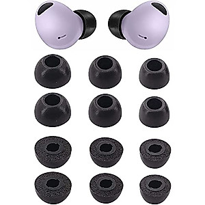 ALXCD Foam Eartips Compatible with Galaxy Buds 2 Pro Earbuds, S/M/L 3 Sizes 6 Pairs Soft Memory Foam Earbuds Tips Replacement Ear Tips, Compatible with Galaxy Buds 2 Pro SM-R510, Black 12 sml