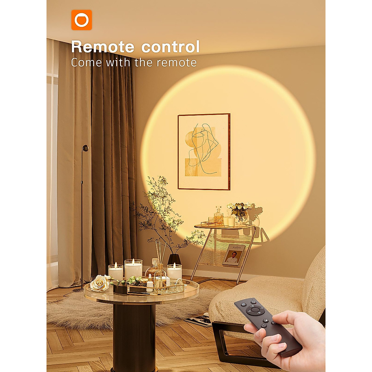 addlon Floor lamp for Living Room, Simple Design Reading Floor lamp with Remote, dimmable Modern lamp for Bedroom, Adjustable Height Projector Lamps - Black