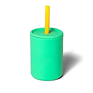 Avanchy® Baby Cup with Straw, Training Sippy Cups for Infant to Toddler Kids, Baby Led Weaning 5 Ounce, 6+ Months, Silicone, Green