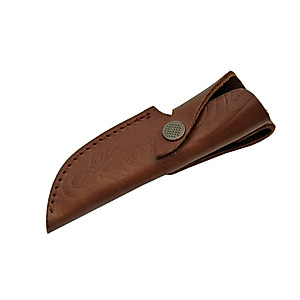 Szco Supplies Damascus 8" Steel Stag Tip Slim Skinner Knife with Sheath