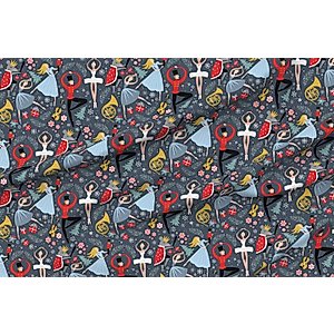 Spoonflower Fabric - Nutcracker Ballet Christmas Music Holiday Ballerina Printed on Petal Signature Cotton Fabric by The Yard - Sewing Quilting Apparel Crafts Decor