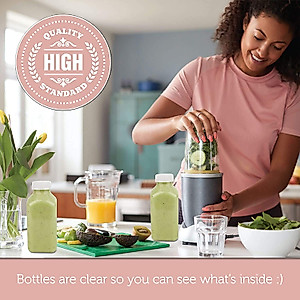 Disposable Juice Container with Caps, 12 Oz Reusable, Clear & Empty Smoothie Bottle For Grab & Go Drink & Juicing Journey, 12 Pack BPA-Free Plastic Water Bottles, Handy, Leak-Proof Beverage Containers