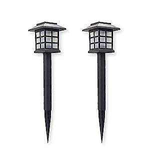 Solar Lights Outdoor Waterproof Landscape Lights for Decoration Solar Outdoor LED Lights Auto On/Off (2 Pack), Solar Lights for Yard, Garden, Landscape, Pathway, Lawn, Driveway (Warm Light)