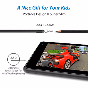 EGOTEK [Updated] 7 Inch WiFi Tablet, Android 10 GMS Certified OS, 2.5D Glass Touch Screen, Support WiFi 6 802.11 ax,1.5GHz Quad Core, 2GB+32GB, Fast Speed, Long Life Battery, Free Leather Case(Black)