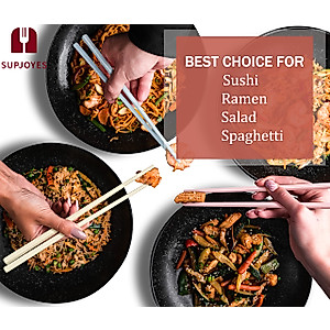 SUPJOYES 5 Pairs Fiberglass Chopsticks, Multicolor Reusable Chop Sticks Japanese Style, Non-Slip Chopsticks Gift Set Dishwasher Safe, 9 1/2 Inches