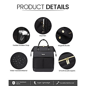 LOVEVOOK Laptop Backpack for Women,15.6 Inch Work Travel Backpack with Charging Port, Teacher Nurse Bag With Organizer Pouch Fashion Daypack Computer Backpack for Business College