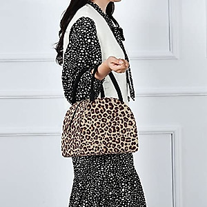CBBYY Lunch Bag Women Leopard Print Reusable Insulated Lunch Tote Bag for Adult & Student Leakproof Cooler Lunch Bags for Work Office Travel School Picnic (Cheetah)
