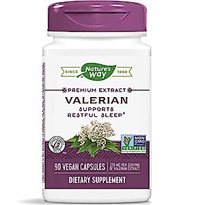 Nature's Way Valerian, Non-GMO, Gluten Free, 220 mg per serving, 90 Capsules