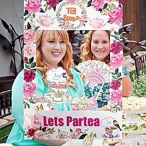 JeVenis Lets Partea Photo Booth Frame Partea Time Party Supplies Tea Party Supplies Lets Partea Photo Booth Props Tea Party Photo Props Tea Theme Bridal Shower Birthday Party Supplies