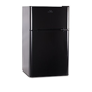 Commercial Cool CCRD32B Compact Double Door Refrigerator with True Freezer, 3.2 Cu. Ft. Mini Fridge, Black