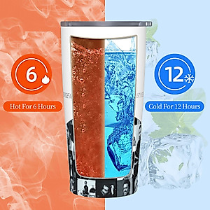 DFAGGQL George Music Michael Stainless Steel Insulated Tumbler Coffee Mug Water Cup Vacuum Bottle with Straw and Lid 20 oz