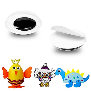 200 pcs Wiggle Eyes, lyfLux 1.2 inch Self Adhesive Black and White Movable Eyes, Used for DIY, Car, Refrigerator, Party Decoration
