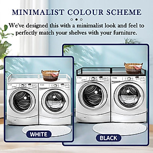 Chinchilla Heavy Duty Washer Dryer Countertop, 27.6" Depth x 57" Width Stainless Steel Laundry Countertop,Washer and Dryer Countertop for Laundry Room Organization(Black)