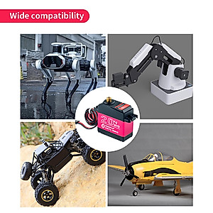 RCmall 4PCS 20KG DS3218 Waterproof Digital Servo with 25T Servo Arm, High Torque Full Metal Gear DS Servo for 1/8 1/10 1/12 DIY RC Toys Model TRX 4 RC Crawler Boat Truck (Control Angel 270°)