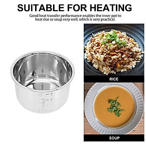 Zerodeko Power Cooker Replacement Inner Pot Non-Stick Interior Stainless Steel Inner Cooking Pot Pressure Cooker Inner Pot for Power Pressure Cooker Rice Cooker 4L