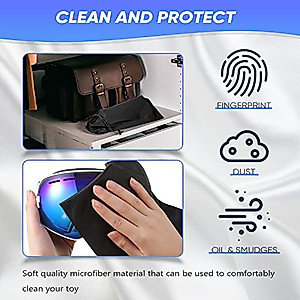 10 Pcs Toy Storage Adult Foldable Ditty Bag Toy Bags Multi Purpose Camping Bags Storage Adjustable Small Drawstring Bag Microfiber Pouch Stuff Sack for Storage (Black, 6 x 6/ 10 x 7/ 11.8 x 9 Inch)