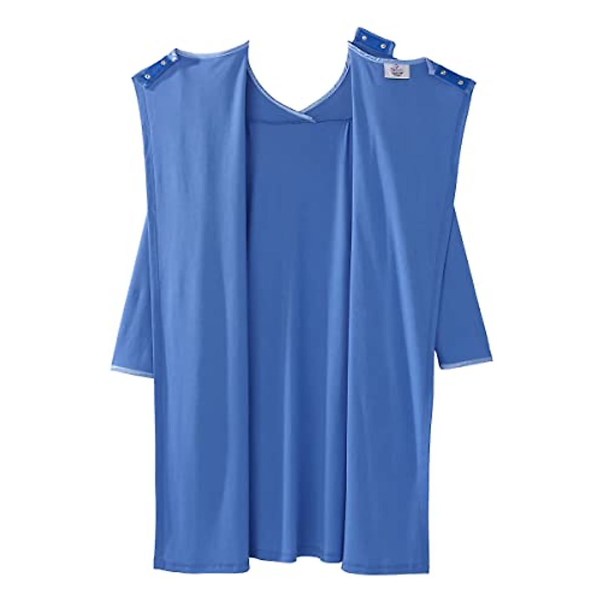 Silvert's Adaptive Clothing & Footwear Open Back Night Gown For Ladies - Assisted Dressing Hospital Gown - Blue MED