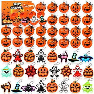 Halloween Party Favors for Kids,Prefilled Halloween Pumpkin with Halloween Pop Fidget its Toys, Treats for Kids, goodie bag fillers, Classroom Prizes