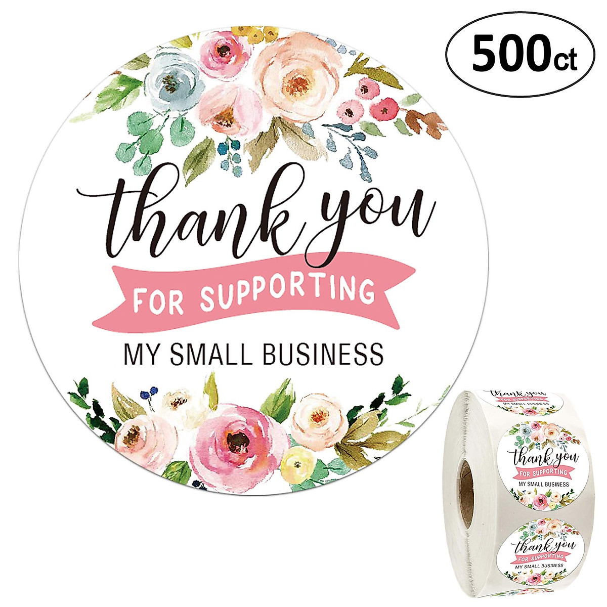 500 Thank You for Supporting My Business Label, Thank You for Your Business Stickers, 1.4inch Thank You for Your Order Stickers for Bakeries, Handmade Goods & Small Business Owners.