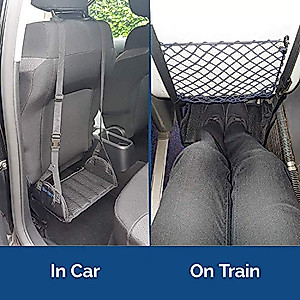 Airplane Foot Rest Hammock with Flat Rigid Base for Plane, Car & Desk - Travel Essentials, Portable, Perfect for Adults & Kids