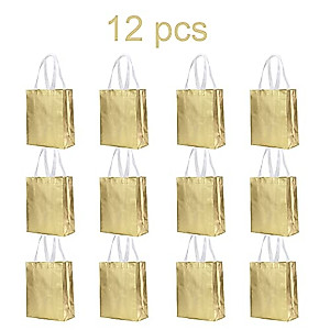 LOOKSGO 12 Pcs Non-woven Reusable Gift Bags With Handles for Party Favor 8W x 4L x10H Size