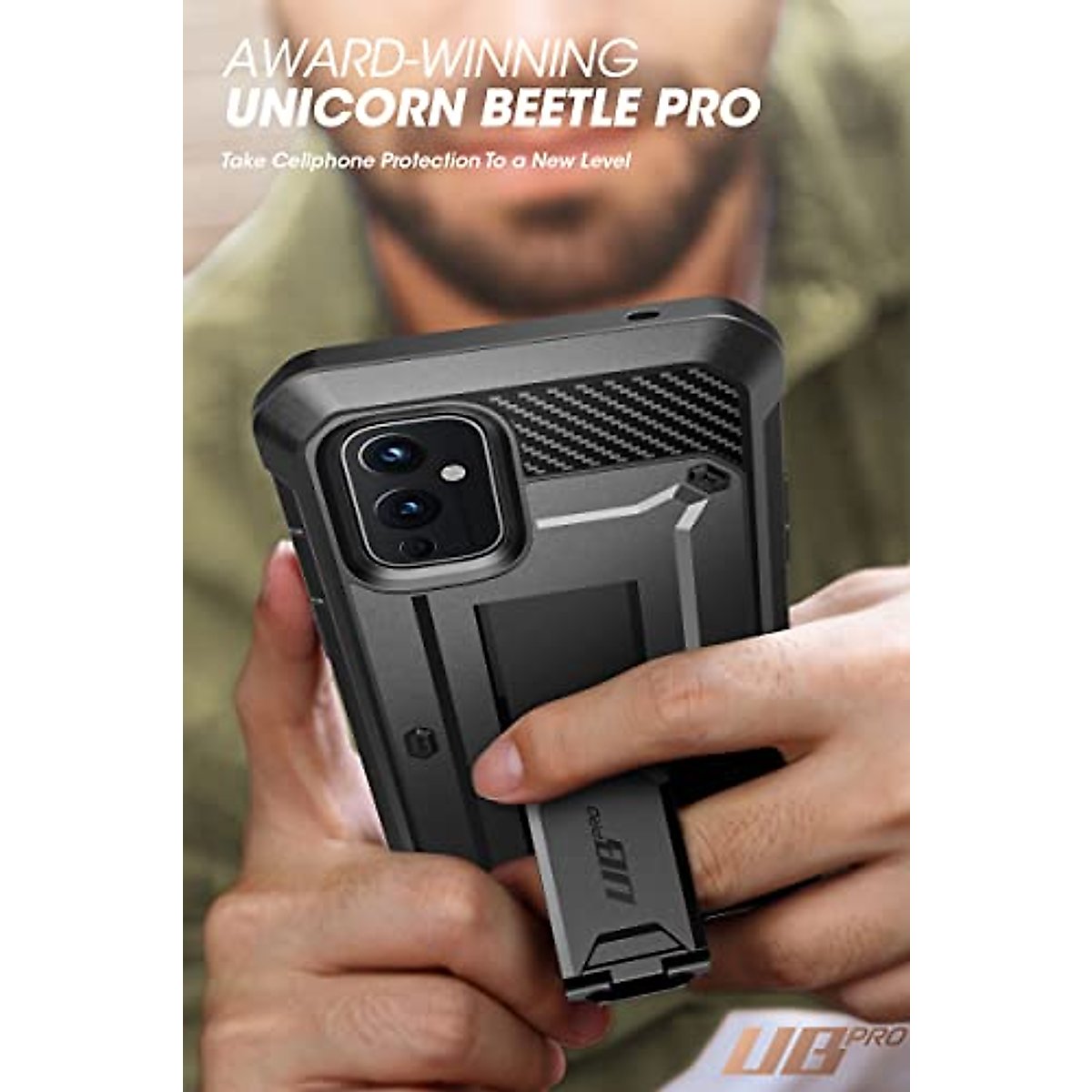 SUPCASE Unicorn Beetle Pro Series Case Designed for OnePlus 9 5G (NA Version Model:LE2115), Full-Body Rugged Holster Case with Built-in Screen Protector (Black)