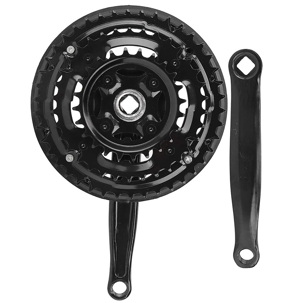 Bike Crank Arm Set, 170mm Mountain Crankset with Chains Cover for 24 34 42T Tooth Rear Sprocket