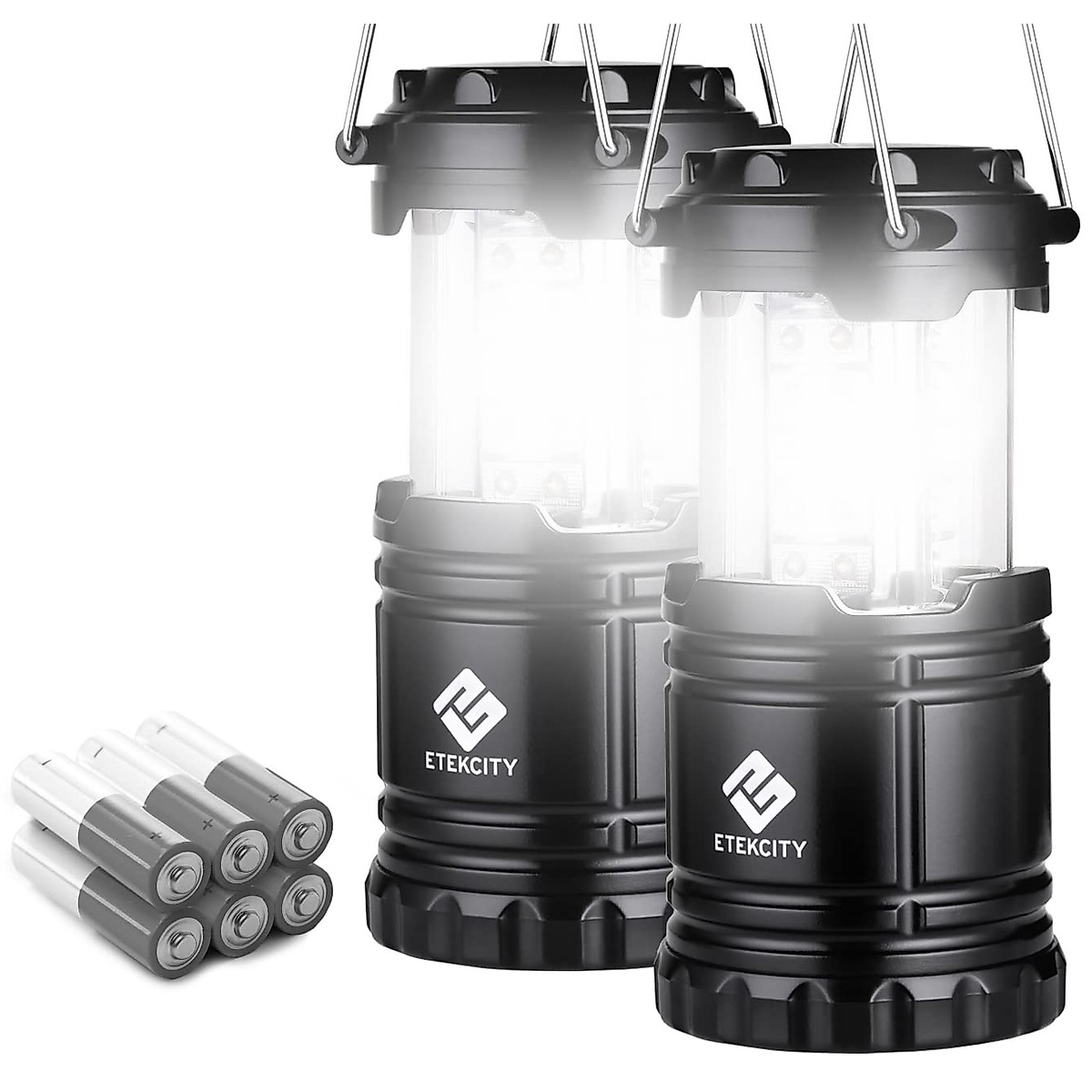 Etekcity Lantern Camping Essentials Lights, Led Lantern for Power Outages & EVEREADY LED Flashlights (4-Pack), Bright Flashlights for Emergencies and Camping Gear