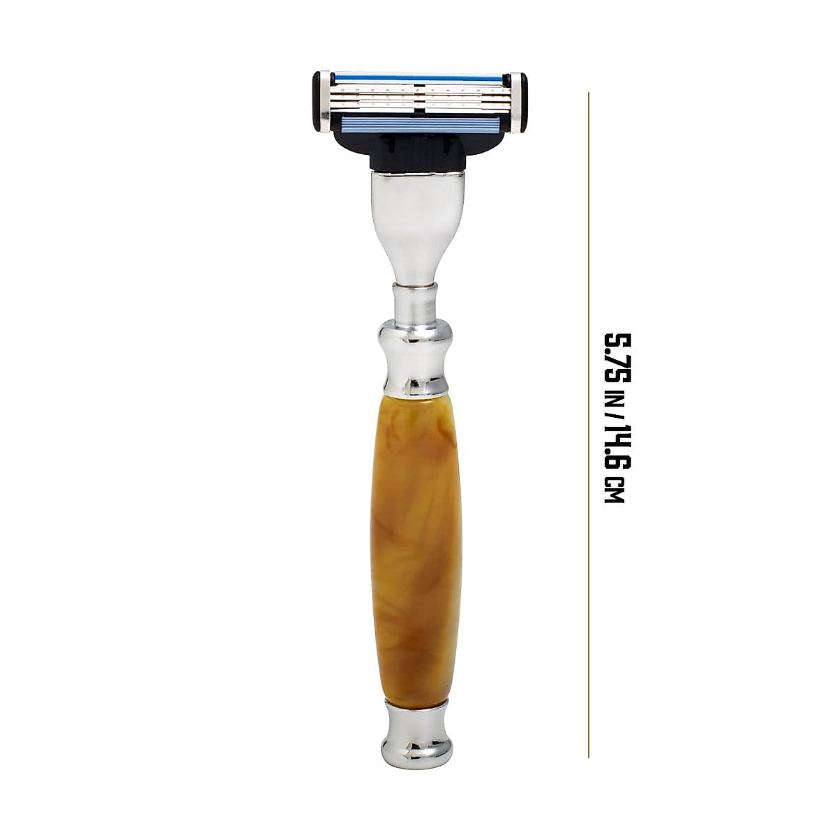 Union Razors SS1RZ Razor with Wood Tiger Eye Handle Brown