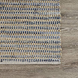 Lr Home Denim Woven Area Rug, 3' x 5', Blue/Cream (LR99133-DEB3050)