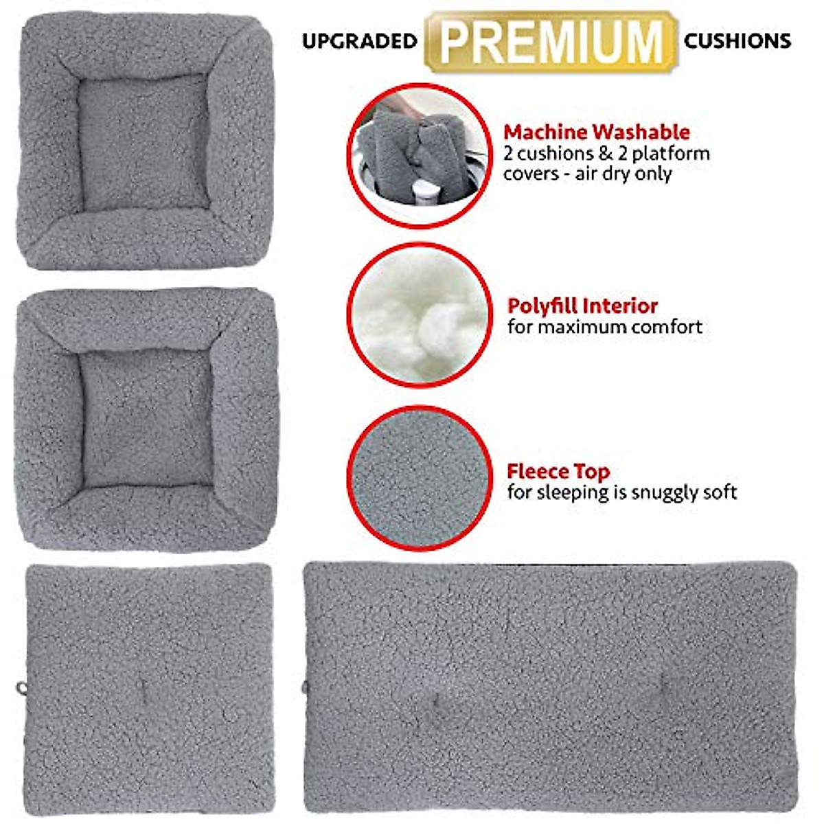 Kitty City Large Stackable Grey Condo, Cat Cube, Cat House, Pop Up Bed, Cat Ottoman, Mansion