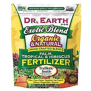 DR EARTH INC 756P Exotic Dr. Earth Exoitc Blend Palm, Tropical & Hibiscus Fertilizer 4lb, Natural